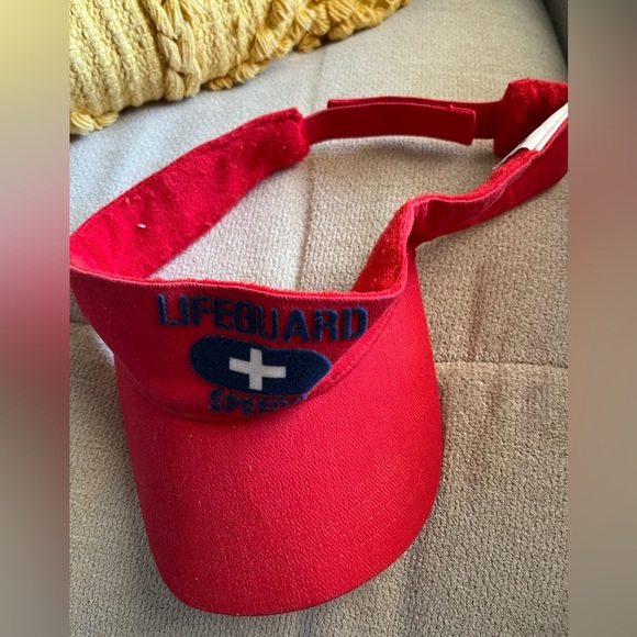 Speedo | Accessories | Speedo Red Adjustable Lifeguard Visor | Poshmark